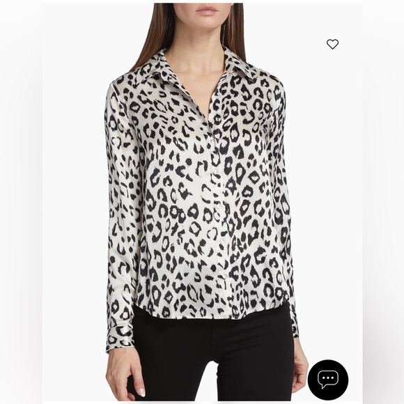 L'AGENCE | Tops | Nwt Lagence Tyler Black And White Leopard Print ...